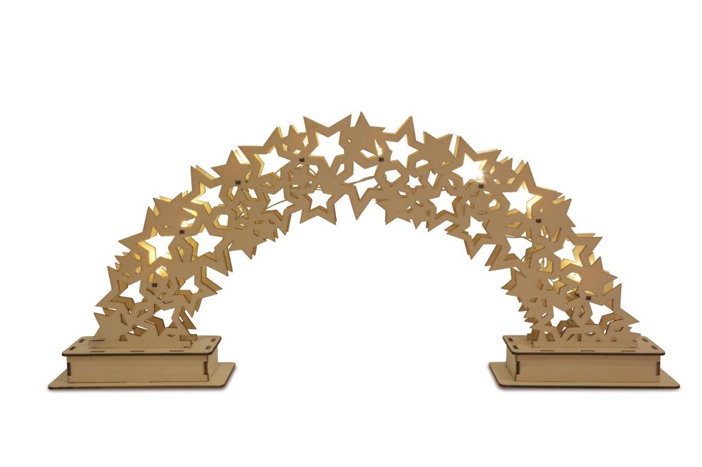 Wooden, light up Christmas Arch, detailed with stars – The Olde ...