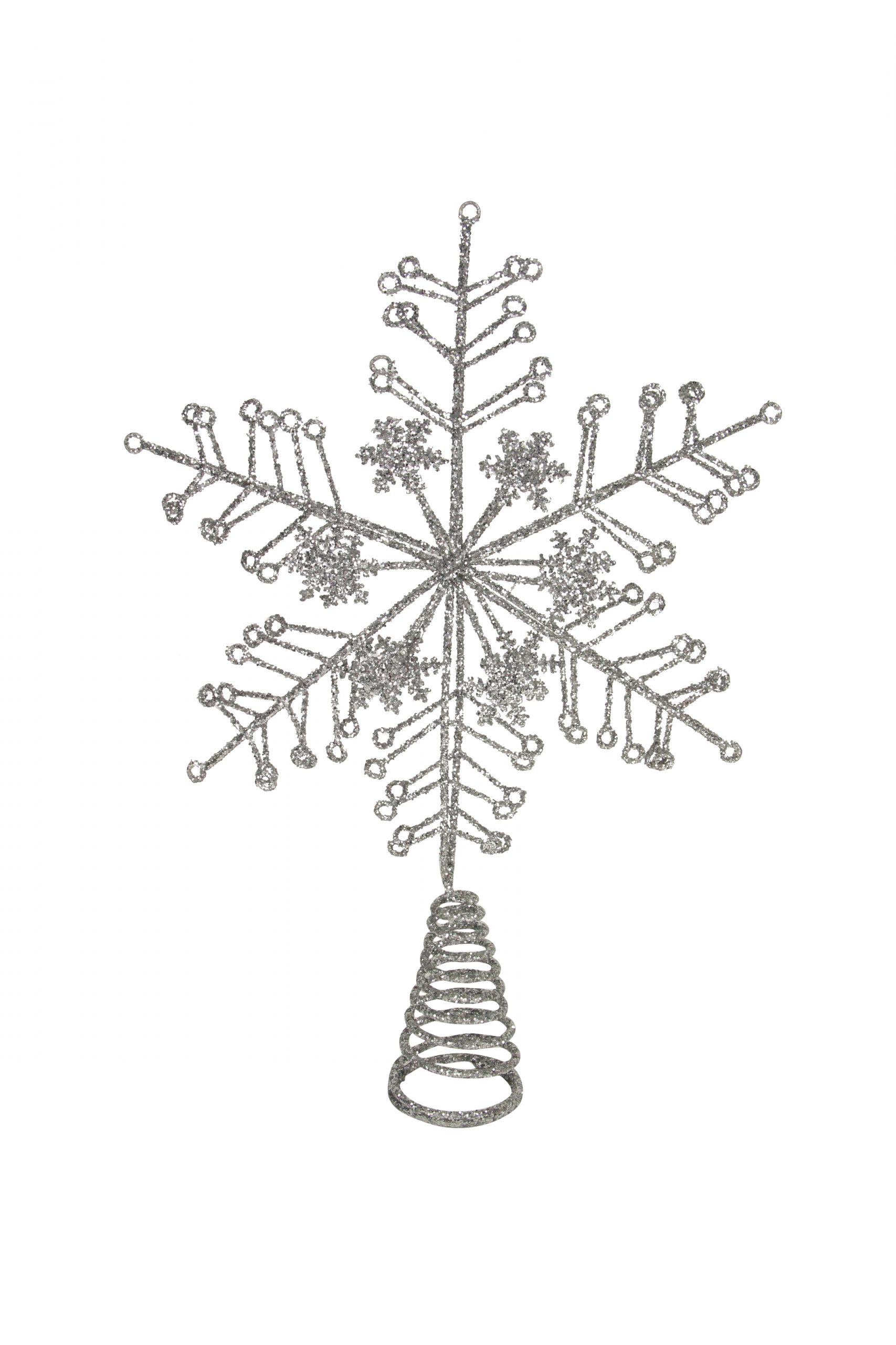 Silver Glittery Snowflake Star Tree Topper – The Olde Christmas Shoppe