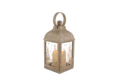 Gold Glitter Lantern with Candle – The Olde Christmas Shoppe
