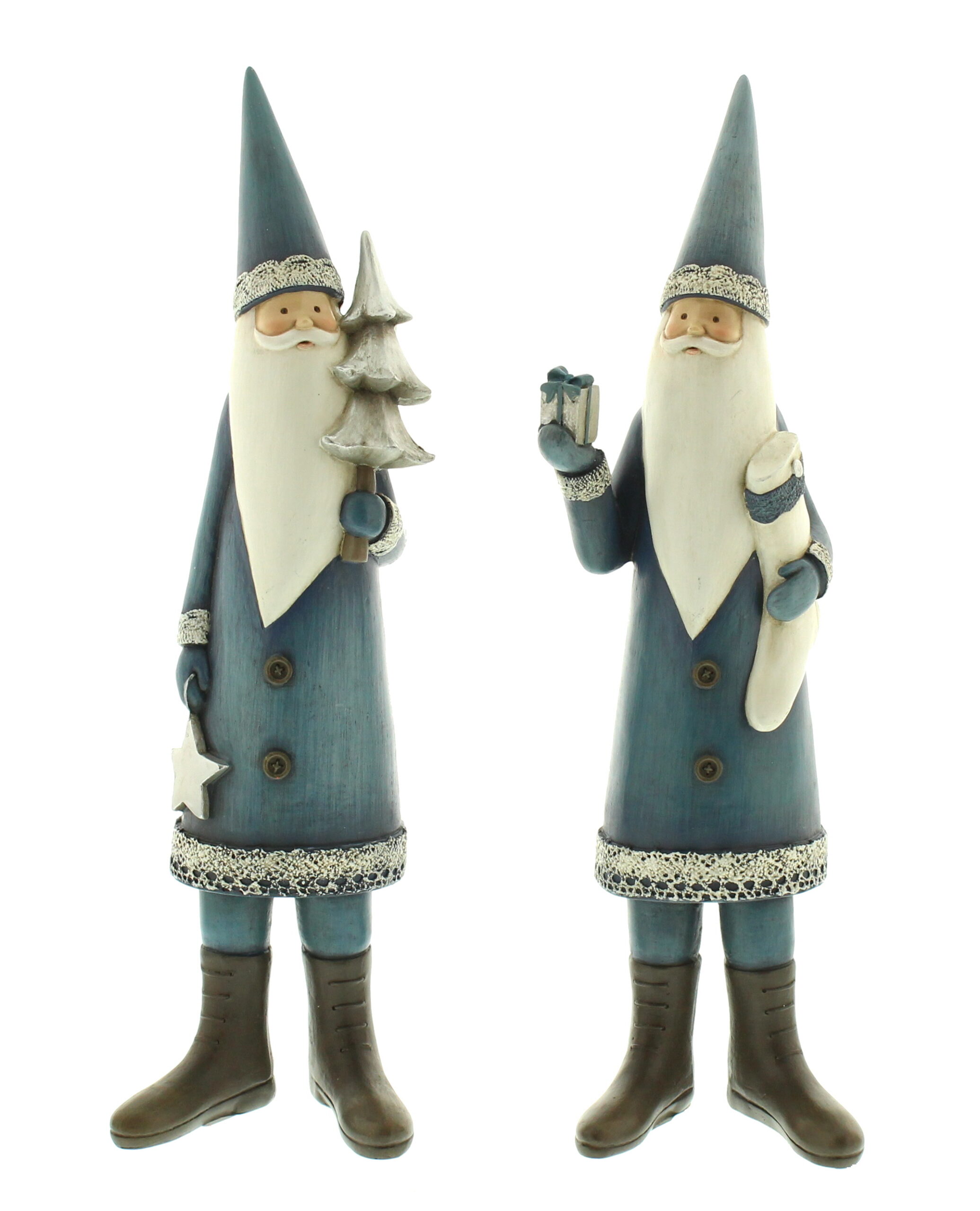 Standing Blue Sparkle Santa Figures – The Olde Christmas Shoppe