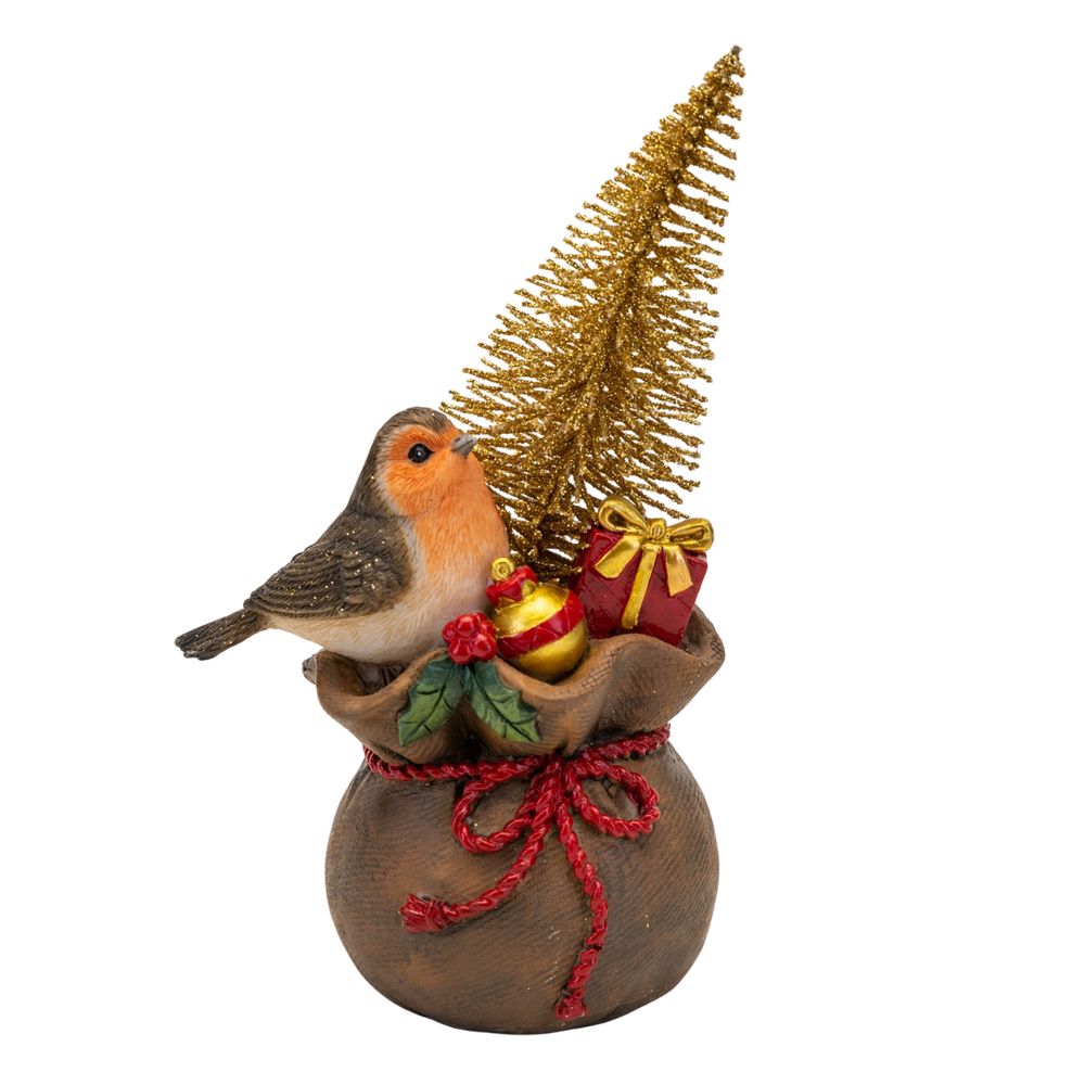 Gift Bag with Robin and Gold Tree Figurine – The Olde Christmas Shoppe