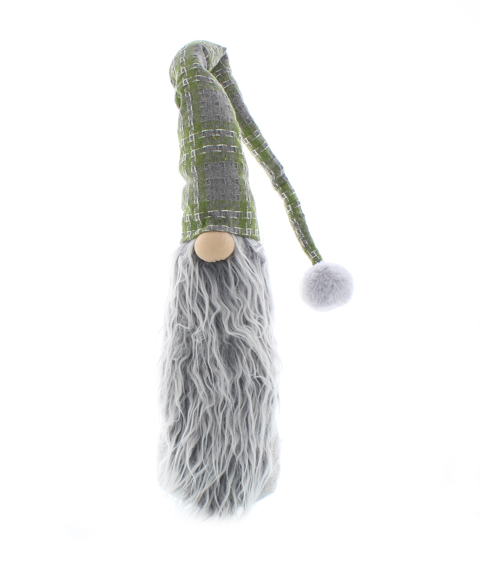 Large Grey and Green Gonk with Fur Beard – The Olde Christmas Shoppe