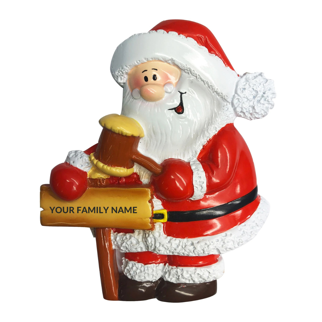 Personalised Santa with Signpost Decoration – The Olde Christmas Shoppe
