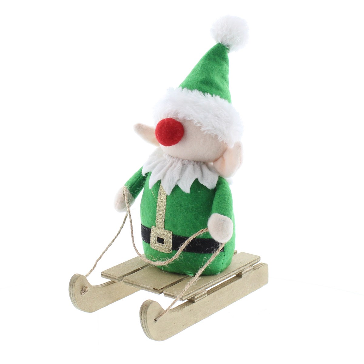 30cm tall Green Elf Gonk on Sleigh – The Olde Christmas Shoppe
