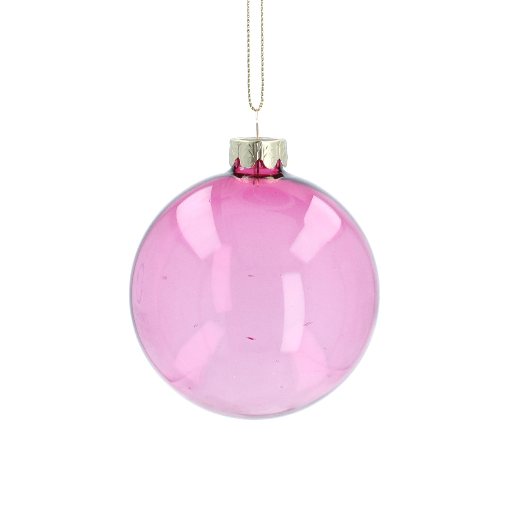 Perfectly Pink Translucent Glass Bauble by Gisela Graham