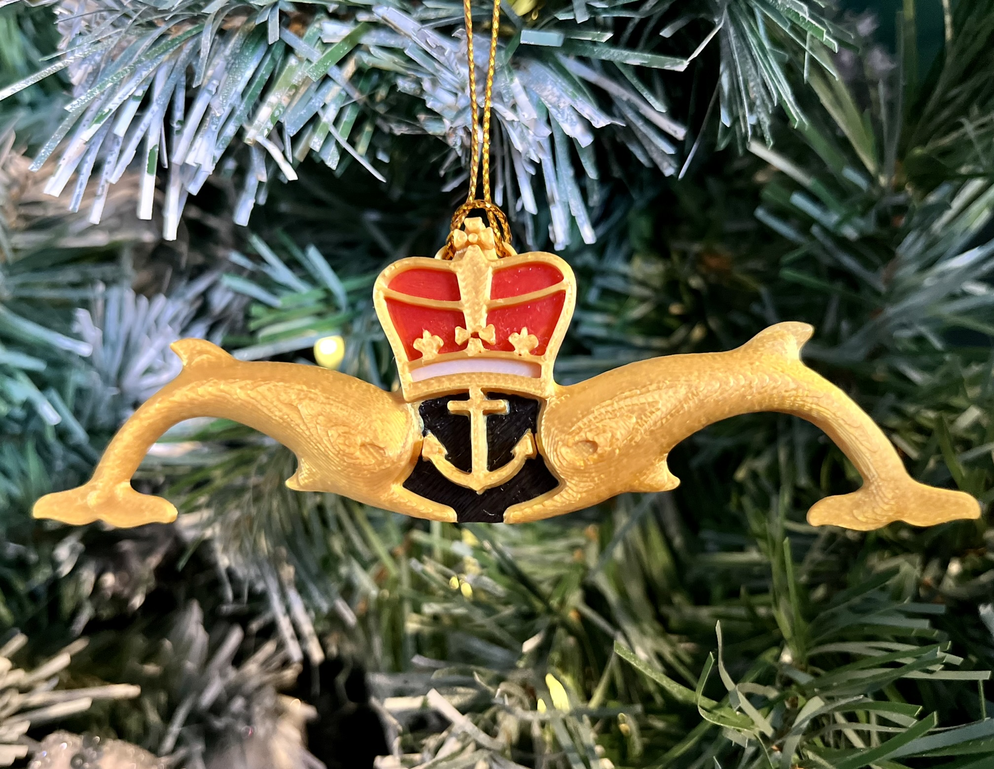 3D Printed Gold Submariners Dolphins Tree Decoration – The Olde ...